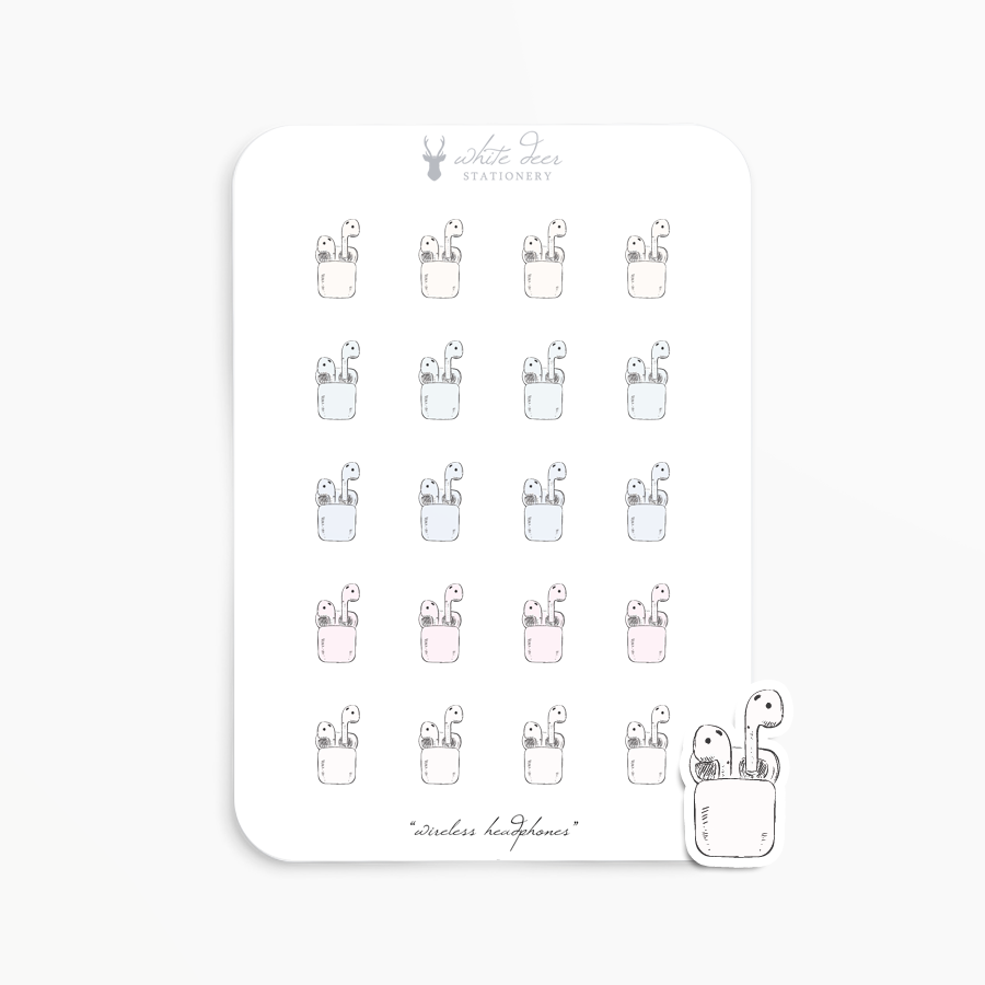 Planner Stickers | Wireless Headphones Doodles – White Deer Stationery