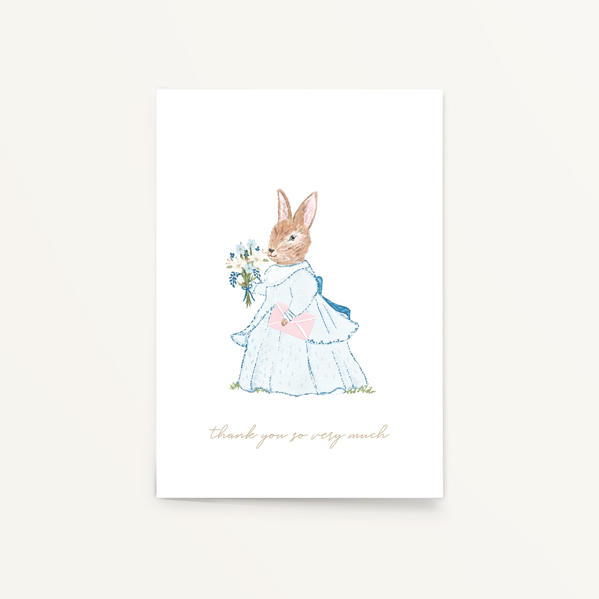 Free Printable 'Mrs. Rabbit' Thank You Card – White Deer Stationery