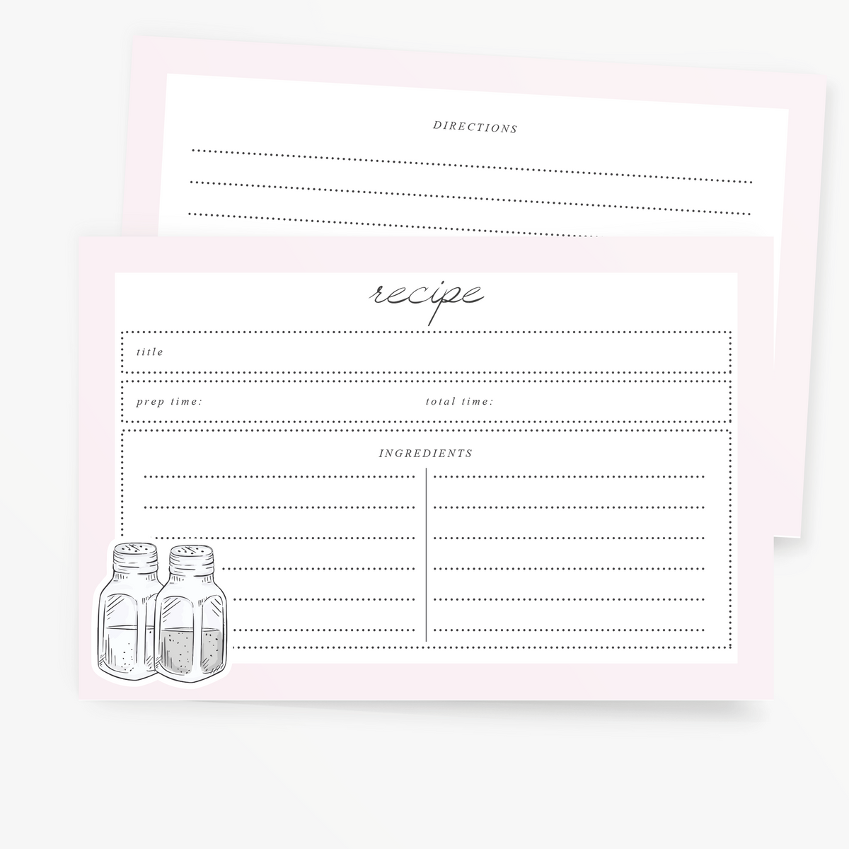 Free Printable 'Salt & Pepper' Recipe Card – White Deer Stationery