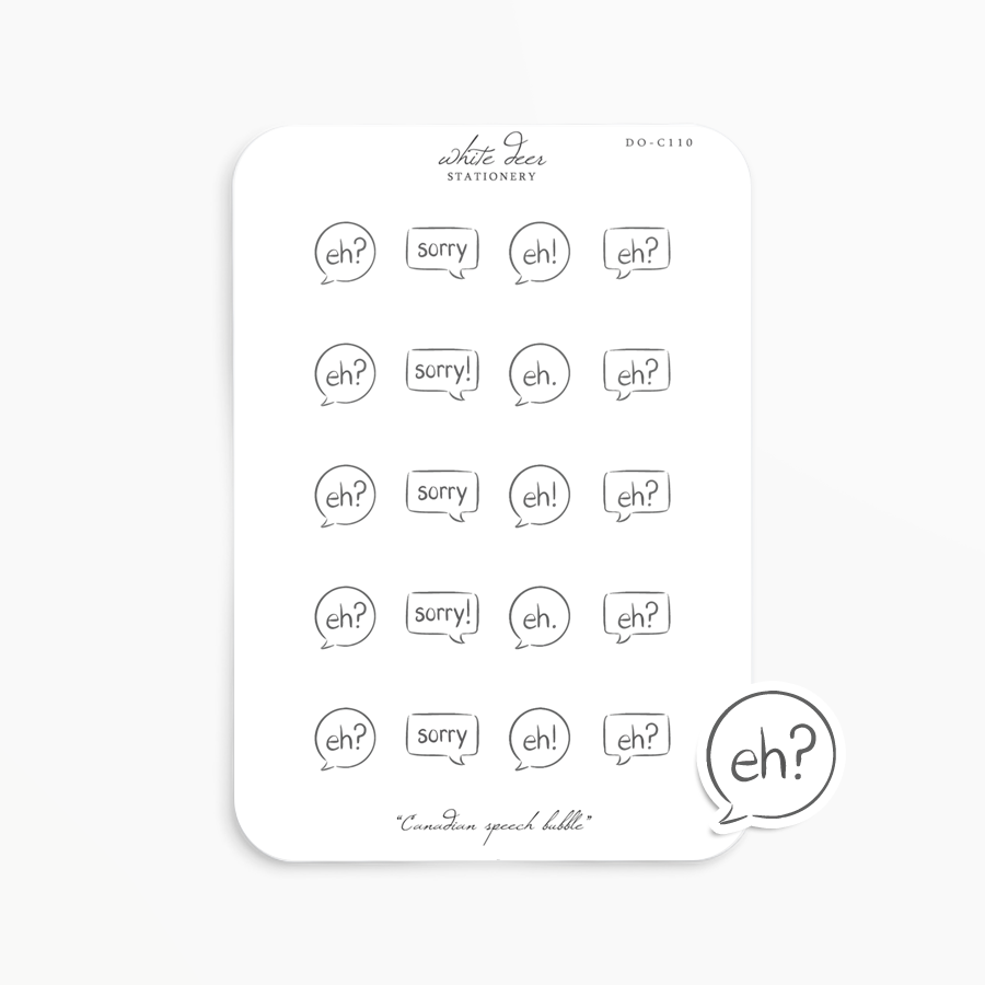 Canadian Speech Bubble Doodles – White Deer Stationery