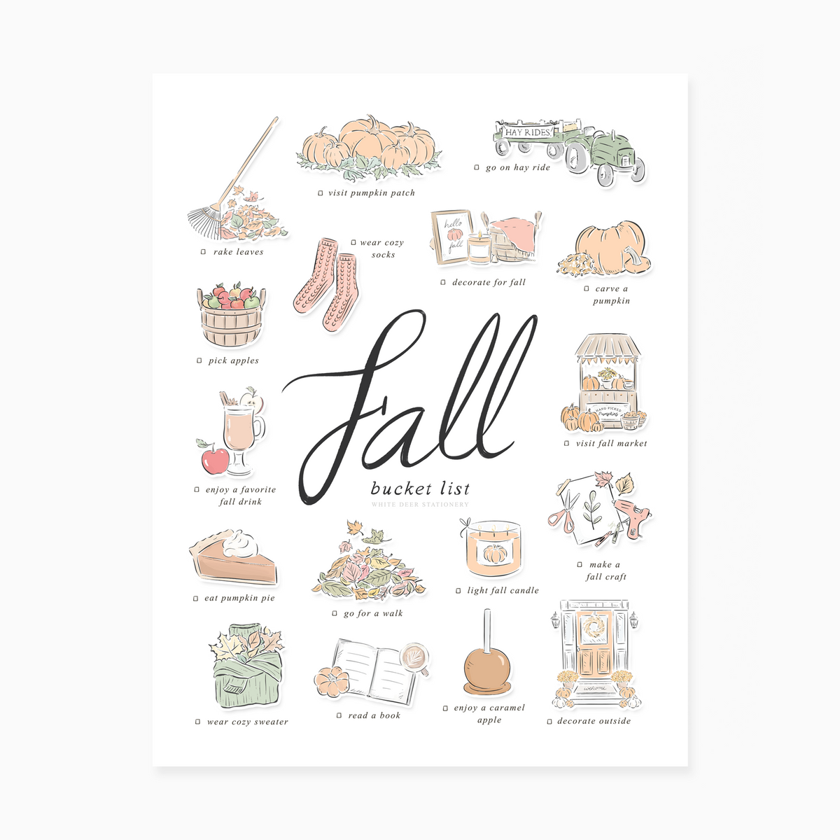 Fall Bucket List - Free Printable – White Deer Stationery