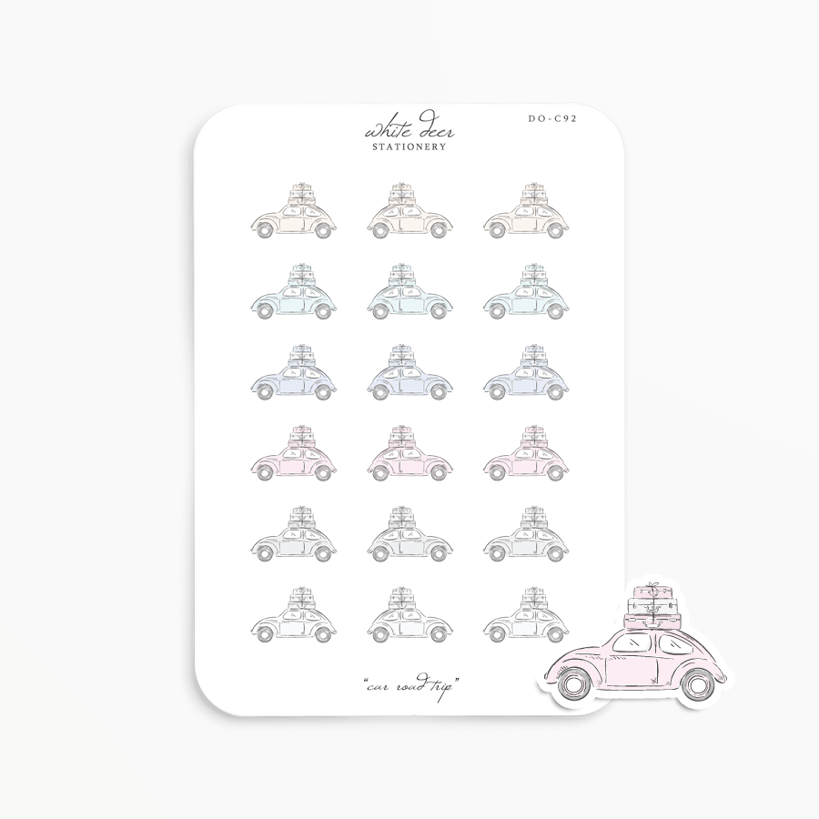 Car Road Trip Doodles – White Deer Stationery