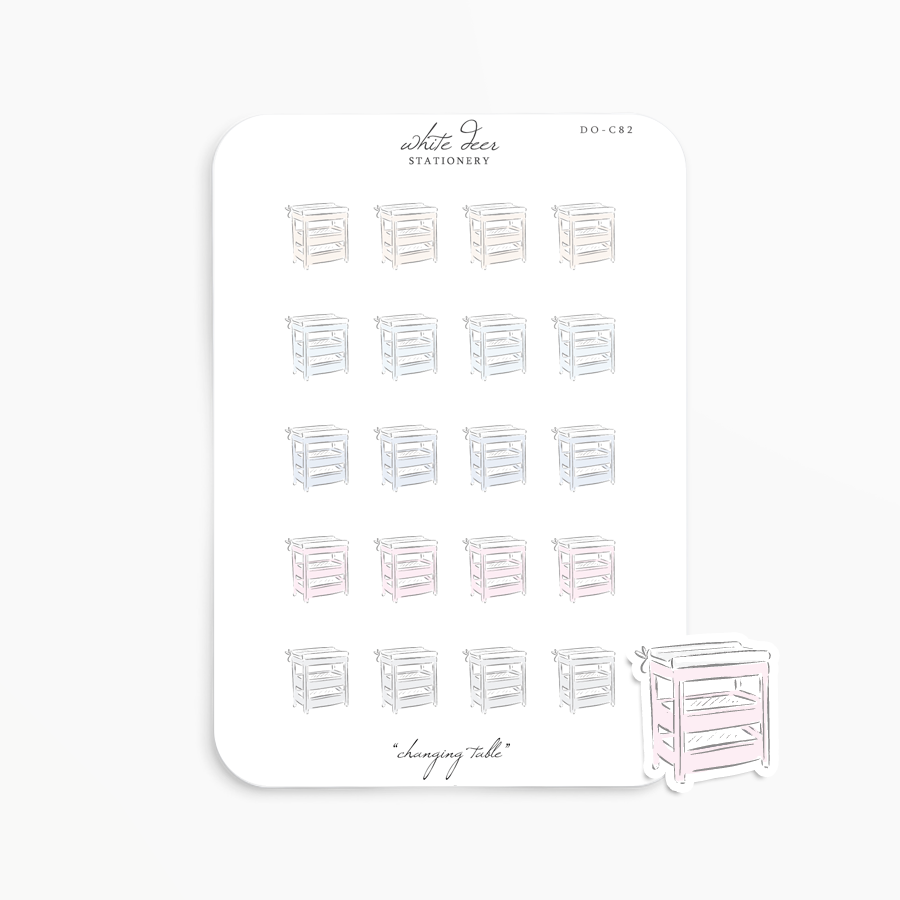 Planner Stickers | Changing Table Doodles – White Deer Stationery