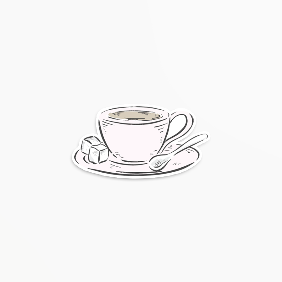 Coffee Cup - Vinyl Sticker – White Deer Stationery
