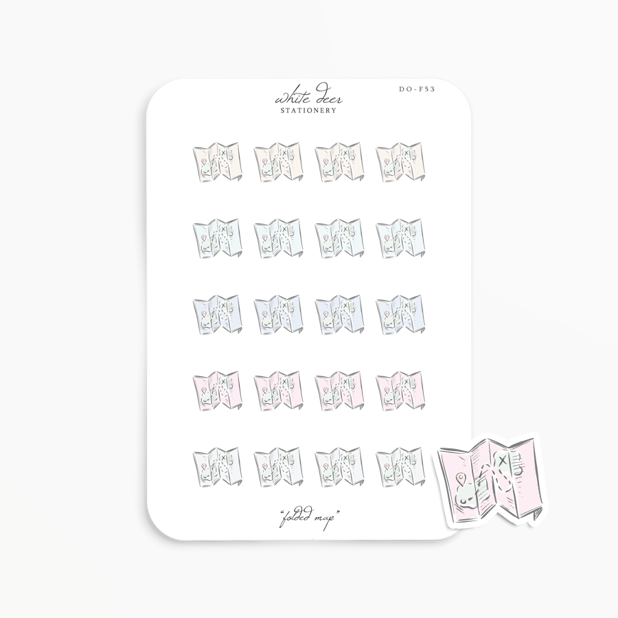 Folded Map Doodles – White Deer Stationery