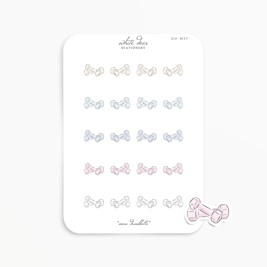 Mini Dumbbells Doodles – White Deer Stationery