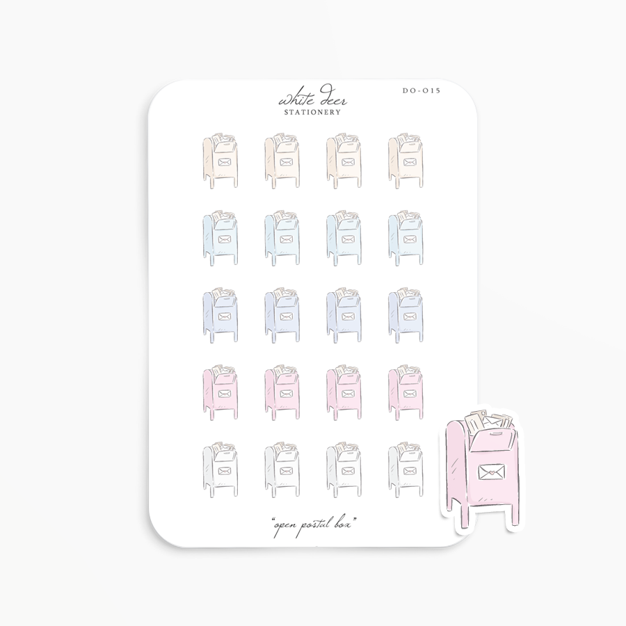 Open Postal Box Doodles – White Deer Stationery