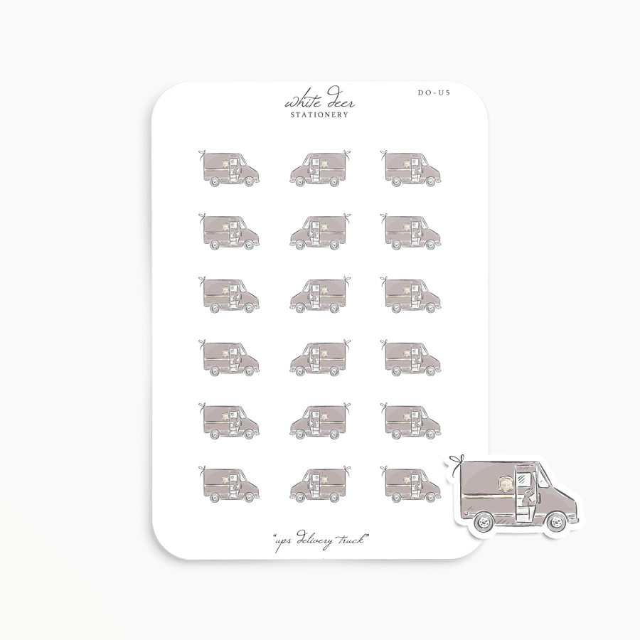 UPS Delivery Truck Doodles – White Deer Stationery
