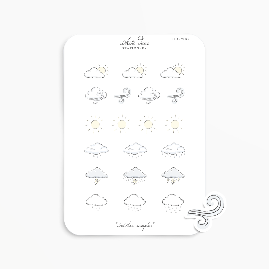 Weather Sampler Doodles – White Deer Stationery