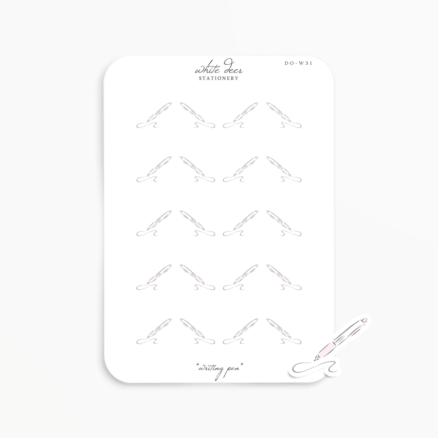 Planner Stickers | Writing Pen Doodles – White Deer Stationery
