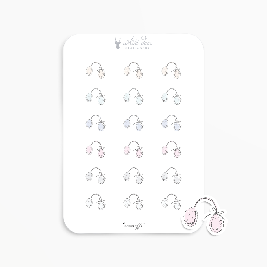 Planner Stickers | Earmuffs Doodles – White Deer Stationery