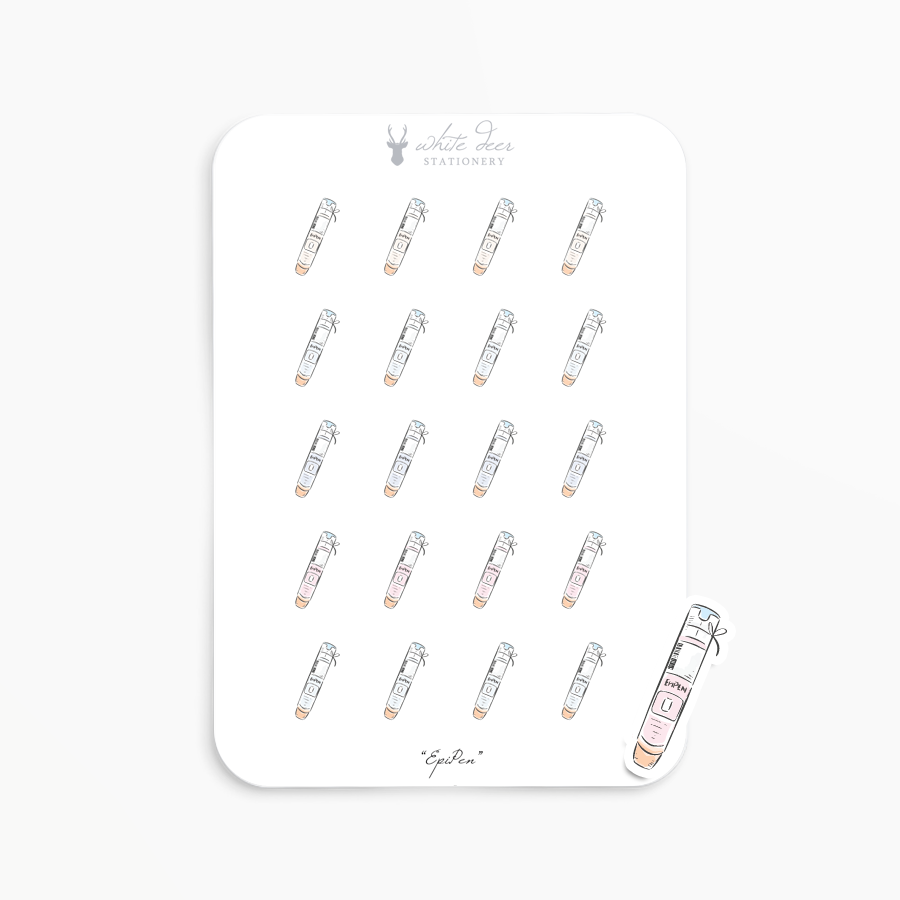 Planner Stickers | EpiPen Doodles – White Deer Stationery