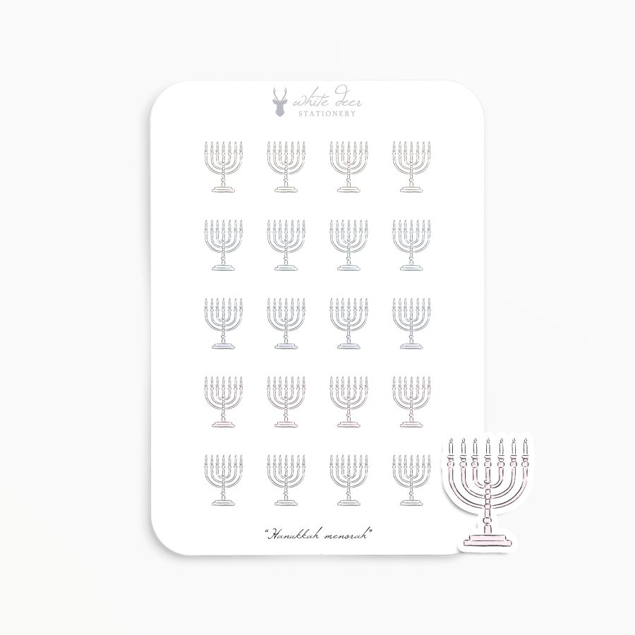 Planner Stickers | Hanukkah Menorah Doodles – White Deer Stationery