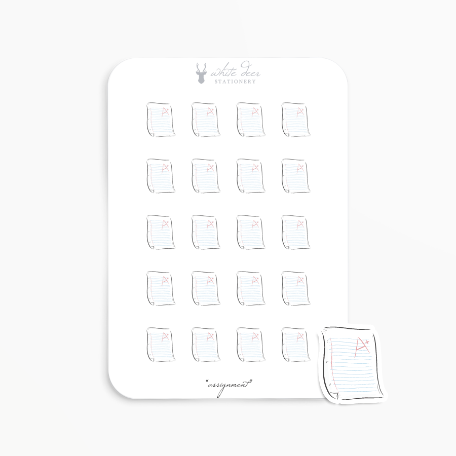 Planner Stickers | Assignment Doodles – White Deer Stationery