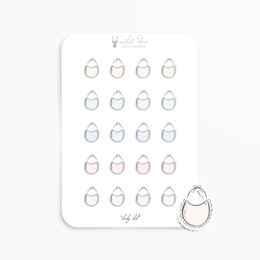 Planner Stickers | Baby Bib Doodles – White Deer Stationery