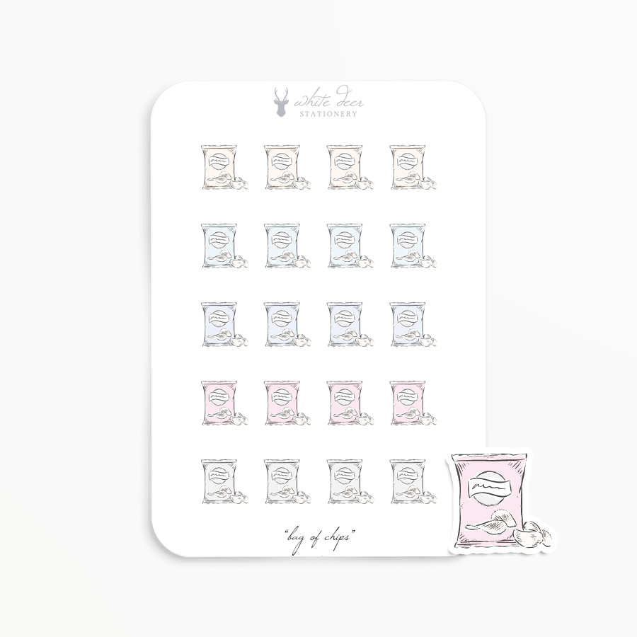 Planner Stickers | Bag Of Chips Doodles – White Deer Stationery