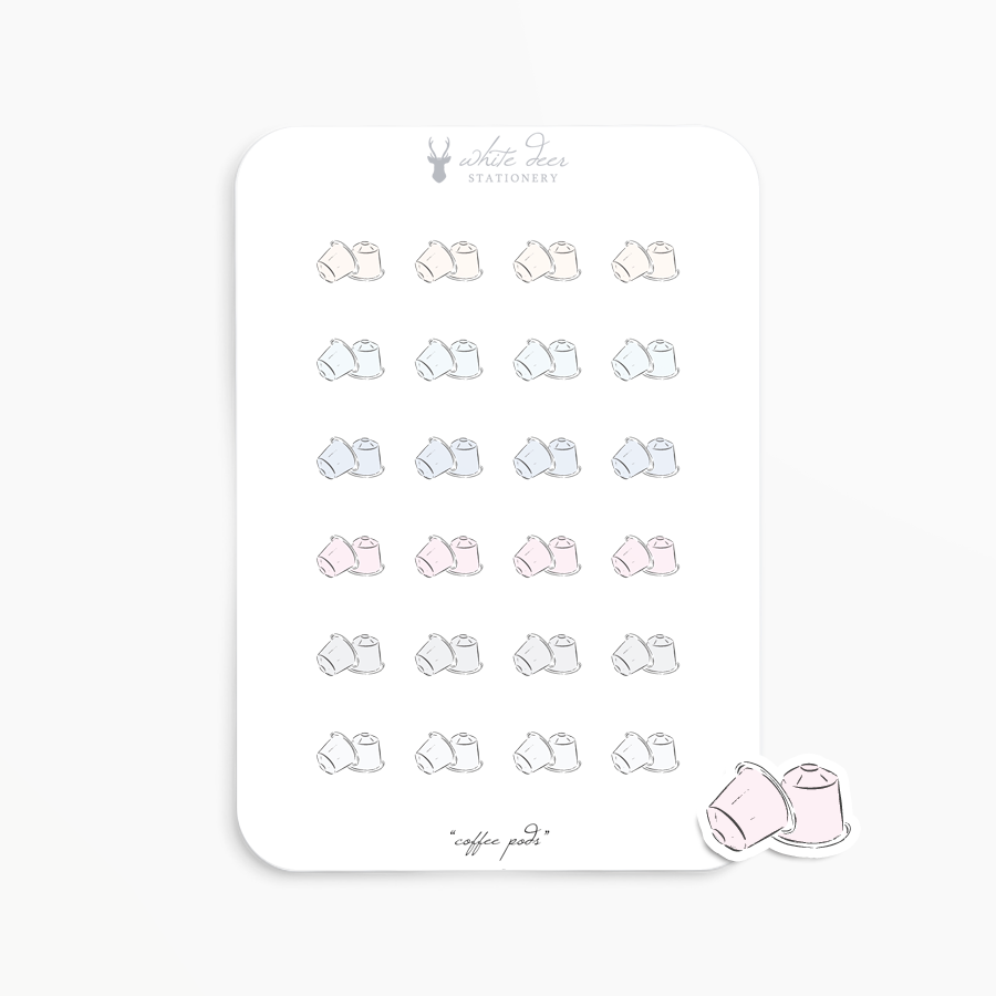 Planner Stickers | Coffee Pods Doodles – White Deer Stationery
