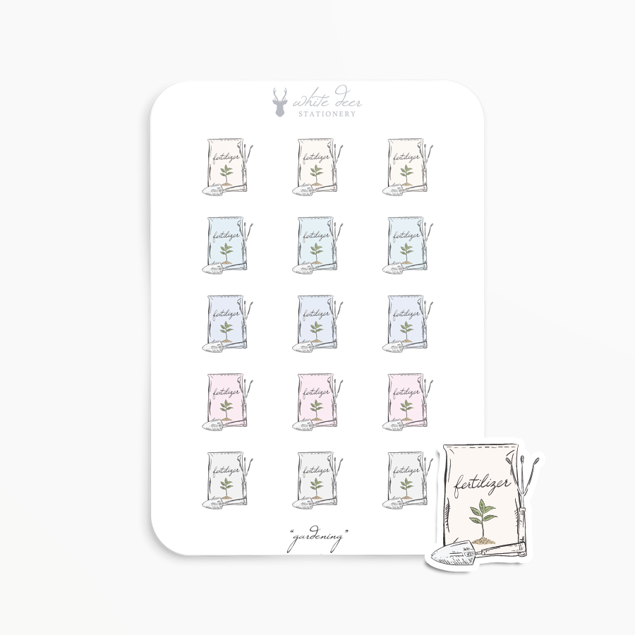 Planner Stickers | Garden Fertilizer Doodles – White Deer Stationery