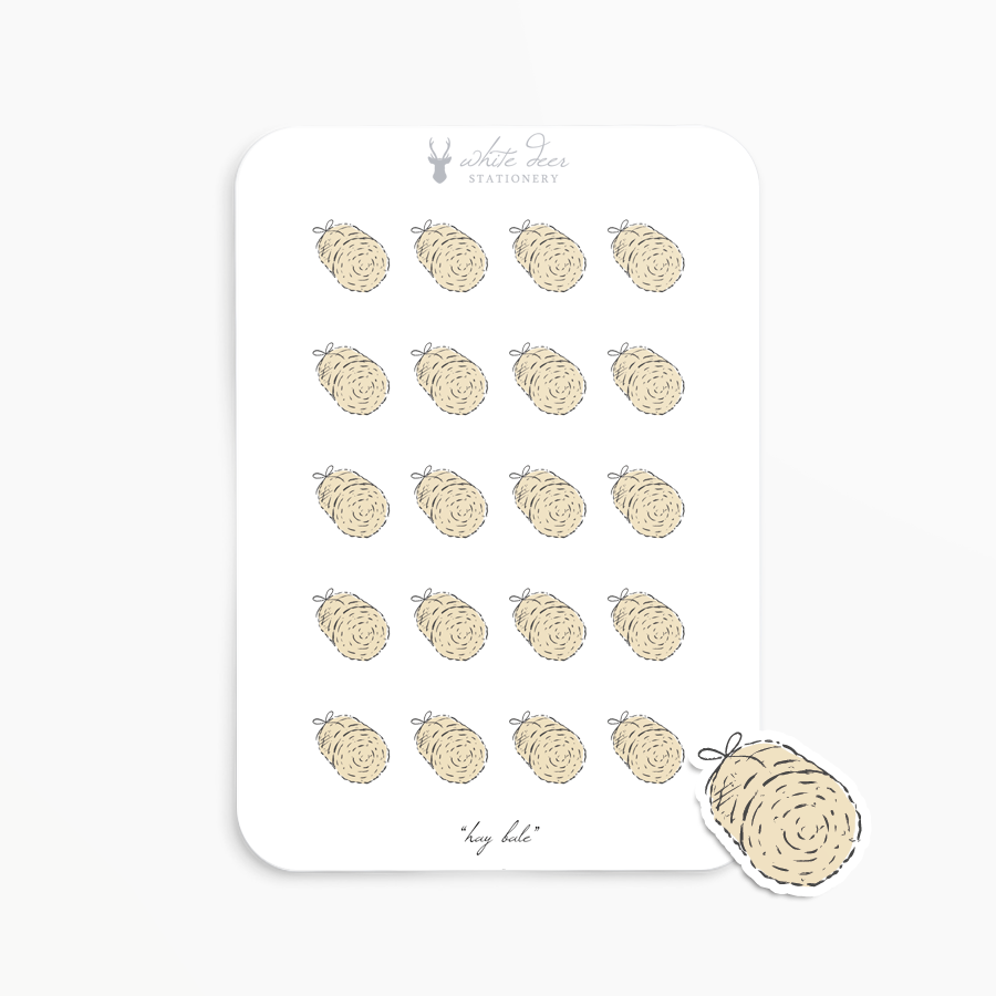 Planner Stickers | Hay Bale Doodles – White Deer Stationery