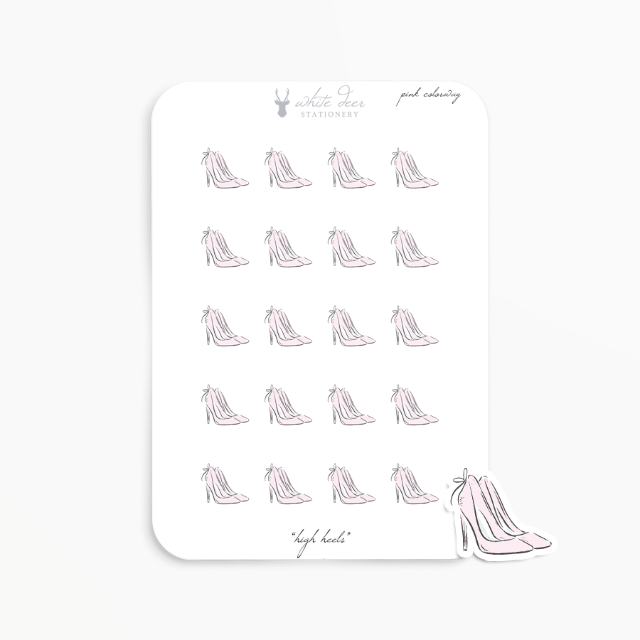 Planner Stickers | High Heels - Pink Colorway Doodles – White Deer ...