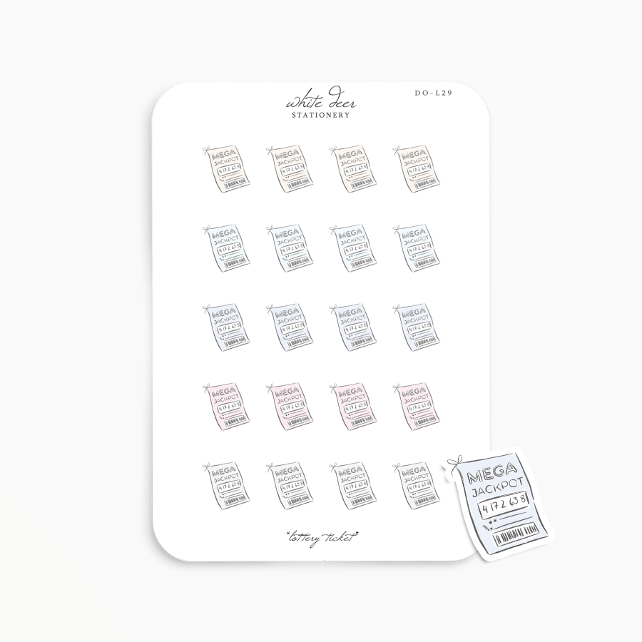 Planner Stickers | Lottery Ticket Doodles – White Deer Stationery