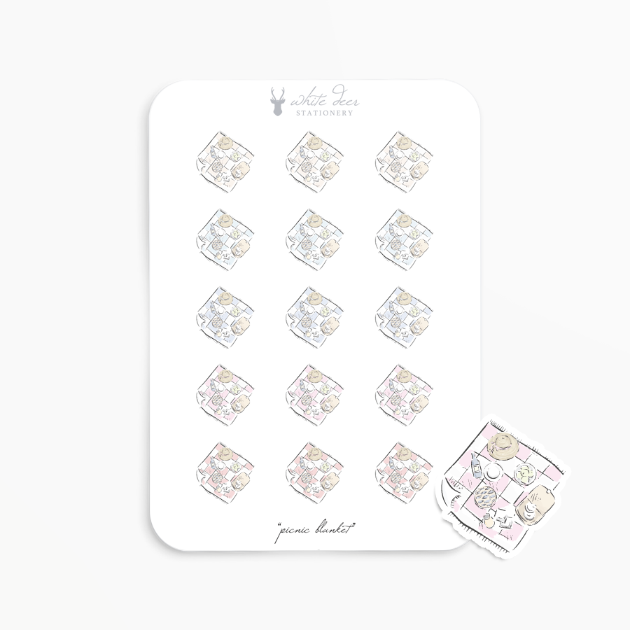 Planner Stickers | Picnic Blanket Doodles – White Deer Stationery