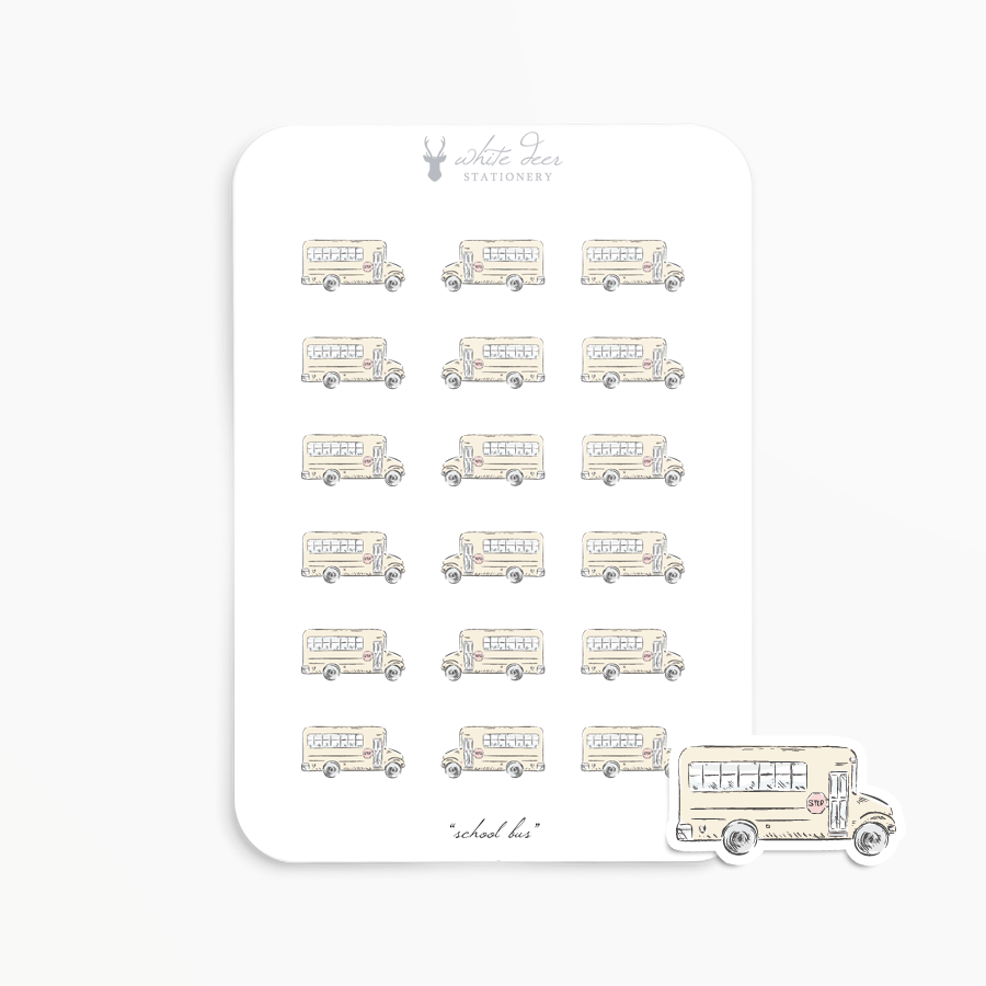 Planner Stickers | School Bus Doodles – White Deer Stationery