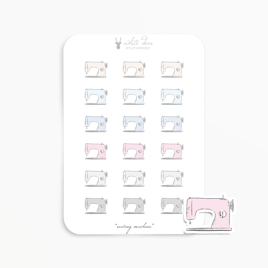 Planner Stickers | Sewing Machine Doodles – White Deer Stationery