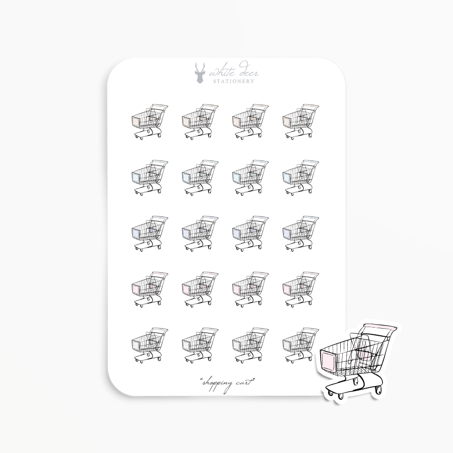 Planner Stickers | Shopping Cart Doodles – White Deer Stationery