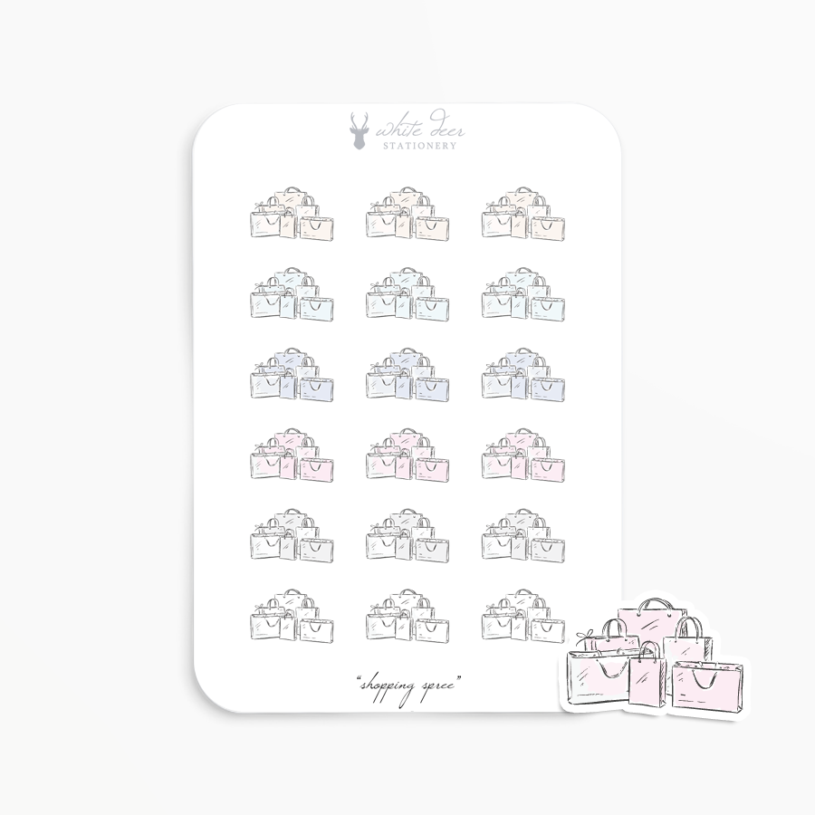 Planner Stickers | Shopping Spree Doodles – White Deer Stationery