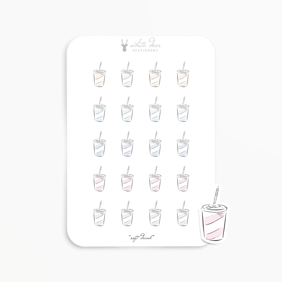 Planner Stickers | Soft Drink Doodles – White Deer Stationery