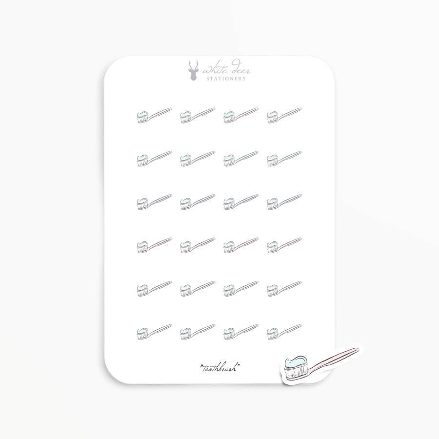 Planner Stickers | Toothbrush Doodles – White Deer Stationery